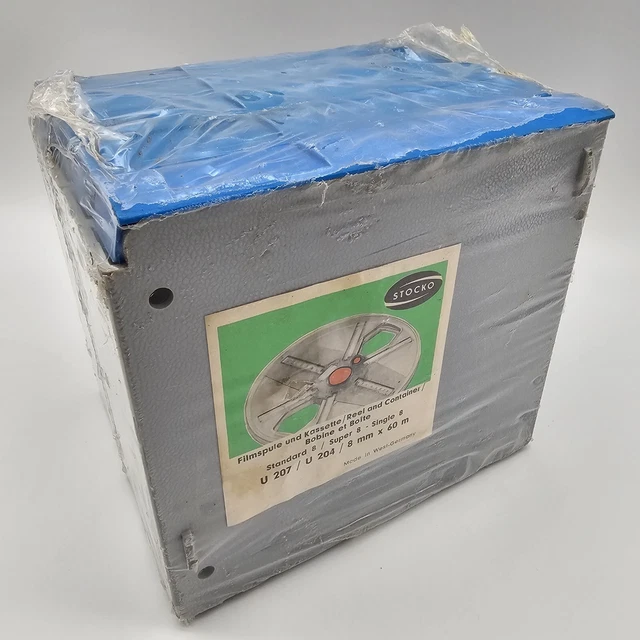 VINTAGE STOCKO 200FT plastic 8mm Empty Film Reel Spool Cine & Can ...
