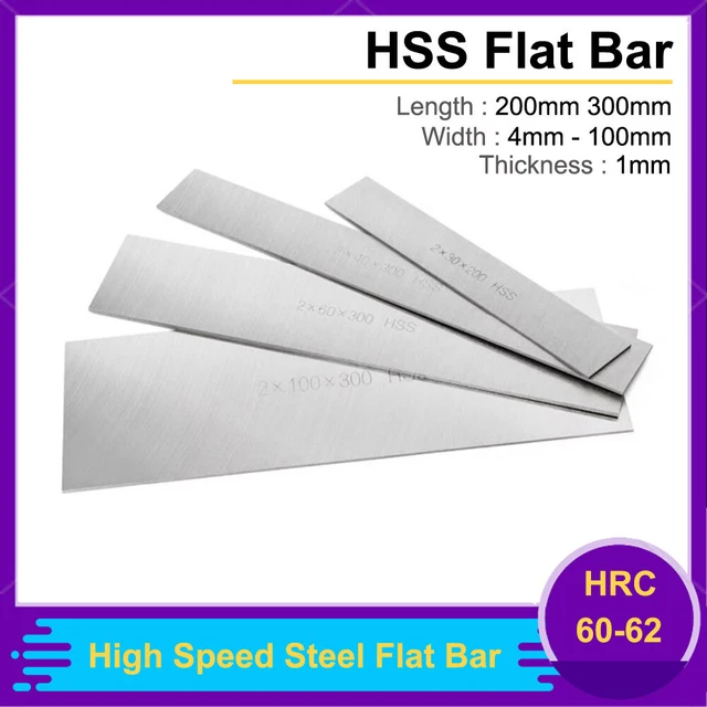 HSS HIGH SPEED Steel Flat Bar 200mm 300mm Length,1mm Thickness,4mm ...