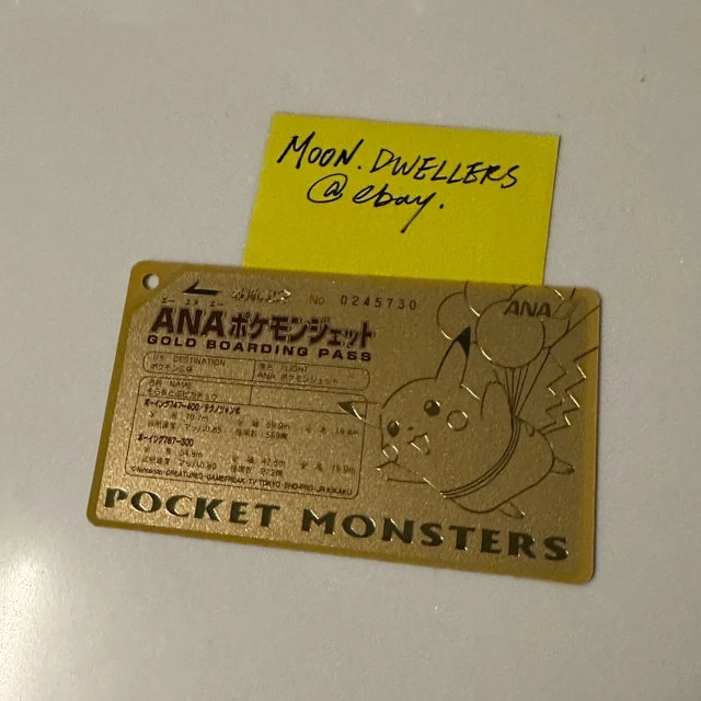 POKEMON ANA GOLD Boarding Pass Pikachu Japanese Nintendo £45.44 ...
