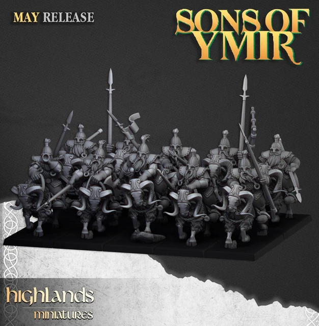 SONS OF YMIR Dwarves Dwarf Goat Cavalry Highlands Miniatures 3d Printed ...