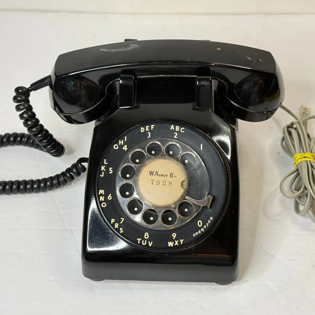 VINTAGE WESTERN ELECTRIC Kitt Kellogg Black Rotary Desktop Telephone ...