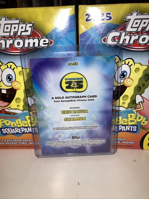 TOPPS CHROME SPONGEBOB SquarePants 2025 Autograph Card Eric Bauza Auto ...
