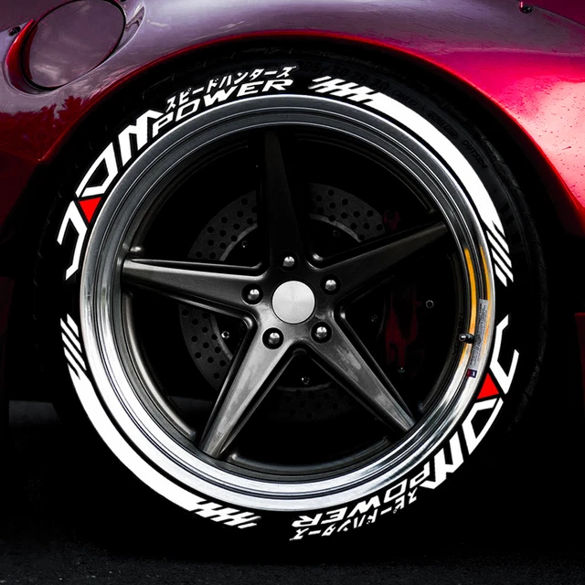 RUBBER STICKER JDM Permanent Tire Lettering 1.25'' 15''-24'' Waterproof ...
