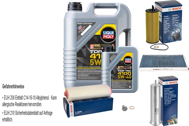 BOSCH INSPECTION SET 6L Liqui Top Moly Tec 4100 5W-40 pour BMW série 5_ Touring EUR 171,09 ...