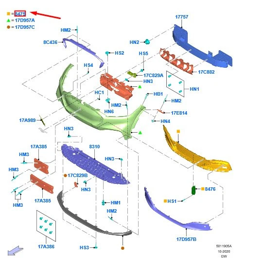 FORD USA MUSTANG Mach-E Radiator Control Shutter 2547089 NEW GENUINE £ ...