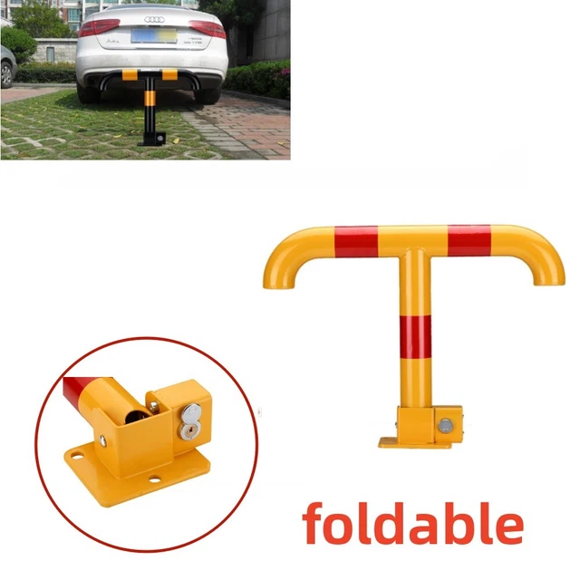 CAR PARKING BOLLARD Lockable Folding Barrier Garage Driveway Security ...