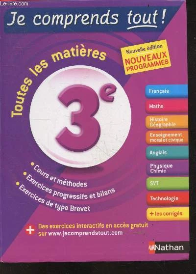 JE COMPRENDS TOUT - Toutes les matieres 3ème - francais, maths, h EUR ...