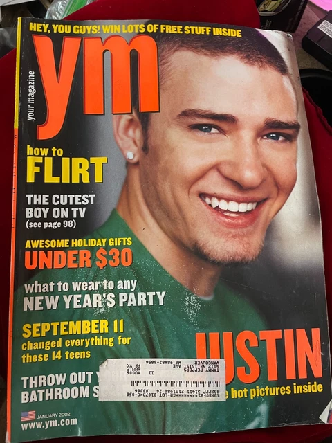 YM MAGAZINE JAN 2002 Justin Timberlake Cover N'sync Boy Band One Loose ...