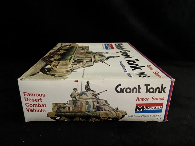 1973 MONOGRAM 1/32 Scale BRITISH GRANT TANK M3 Model Kit, #7535, In ...