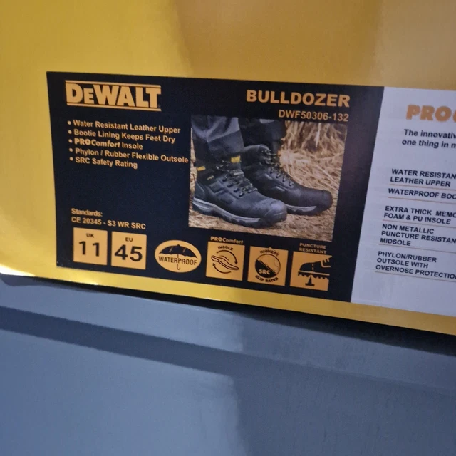 DEWALT BULLDOZER BLACK Waterproof Safety Boots. DWF 50306-132. Brand ...