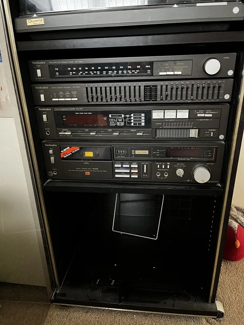 TECHNICS HIFI STACK System With Teak Wood Cabinet And Speakers Fully ...