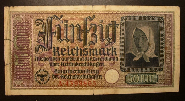 NAZI GERMANY 50 Reichsmark Banknotes WWII 1940-45 439 £7.90 - PicClick UK