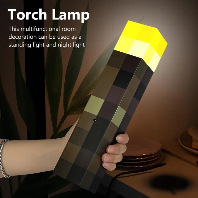 MINECRAFT TORCH LAMP Night Light Rechargeable Soft Soothing Light For ...