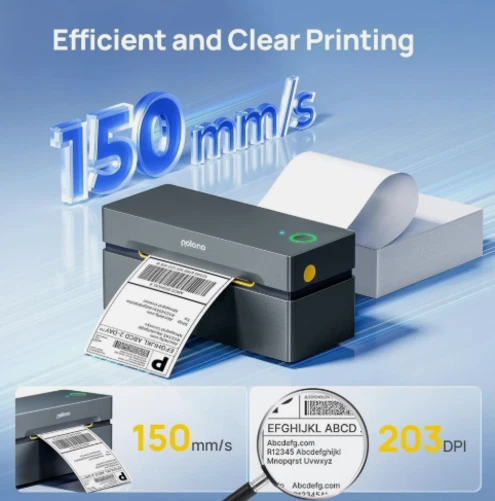 POLONO PL80E WIRELESS Thermal Label Printer with Bluetooth USB - Blue ...