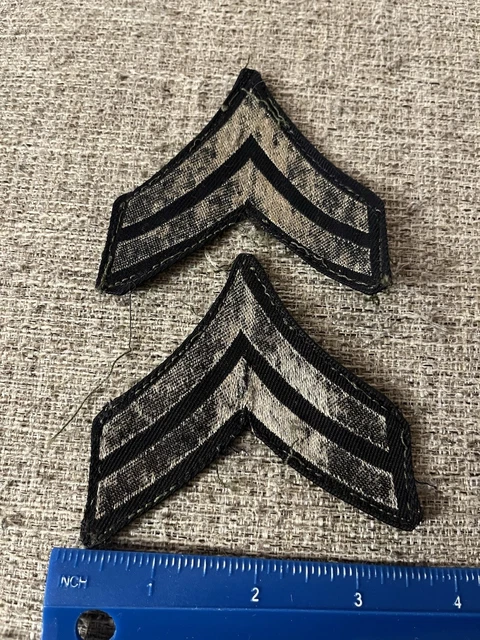PAIR OF WWII Army Corporal Enlisted Rank Patches Well Worn INV15952 £4. ...