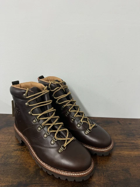 BELSTAFF MEN'S BUTLER Leather Hiking Boots Chestnut Brown Trailmaster ...