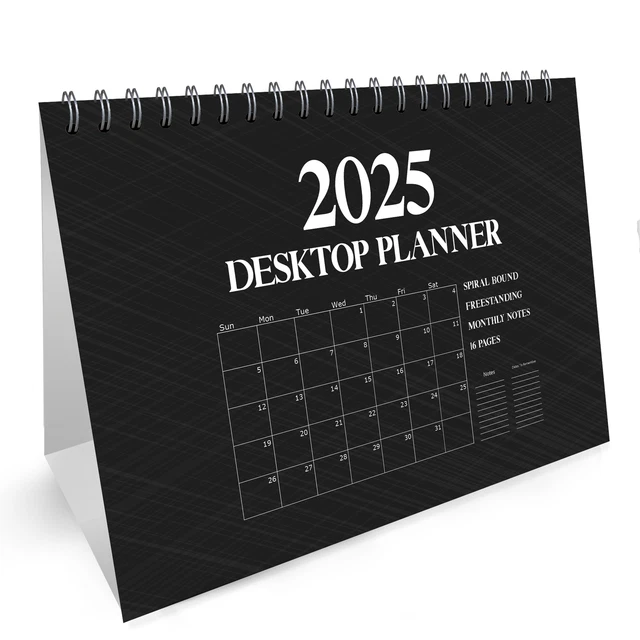 2025 CALENDAR DESKTOP Free Standing Planner Flip Spiral Bound Month to ...