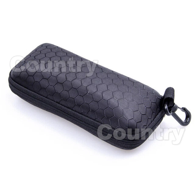 PORTABLE ZIPPER SUNGLASSES Carry Case Eye Glasses Clam Hard Shell ...