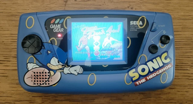 SEGA GAME GEAR Console Blue, with New Sonic UV Printed Shell. Recaped ...