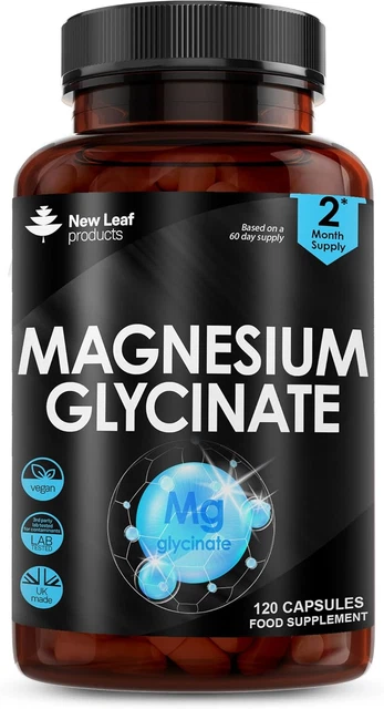 MAGNESIUM GLYCINATE CAPSULES High Strength 1040mg Fatigue Bone Health ...