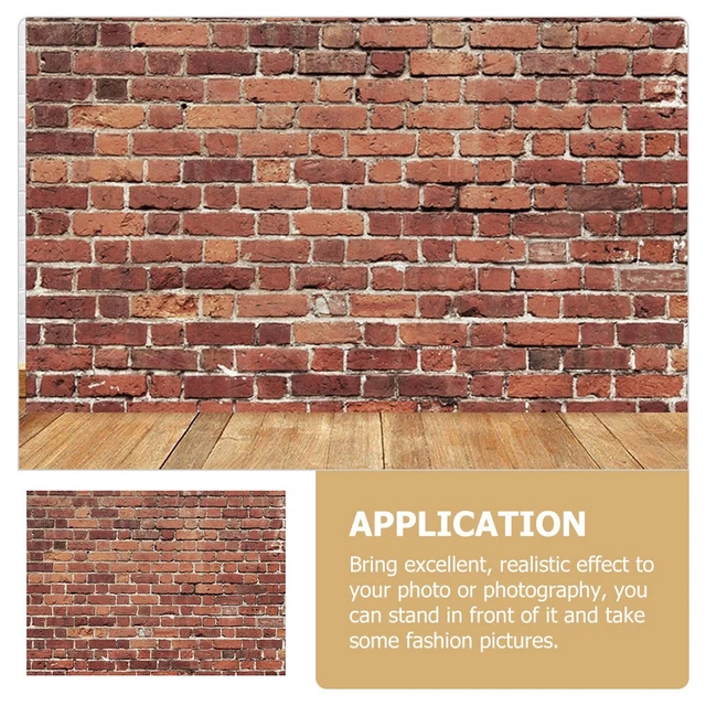RETRO PHOTO BACKDROP Brick Wall Door Cover Backdrops Background for ...