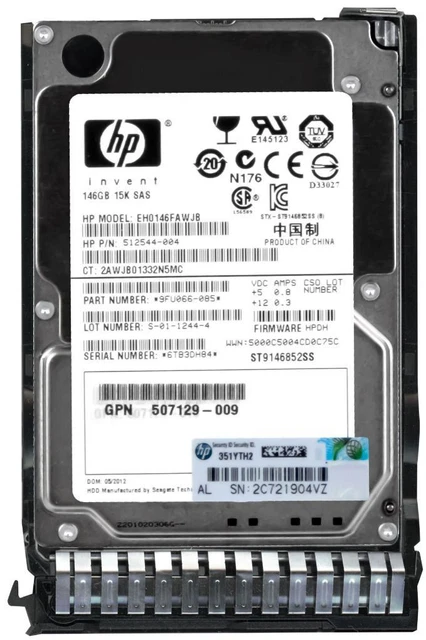DISCO RIGIDO HP EH0146FAWJB 512744-001 512544-004 146GB 15000 GIRI/min ...