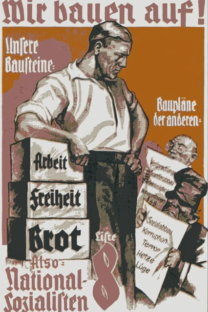 WW2 - GERMAN Propaganda Poster Photo: Work, Freedom and Bread £1.70 ...