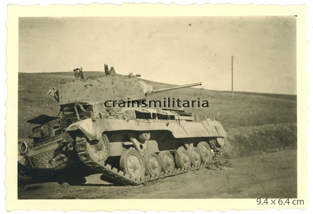 ORIG. FOTO ZERSTÖRTE englische Cruiser Mk II Panzer Tank in ...
