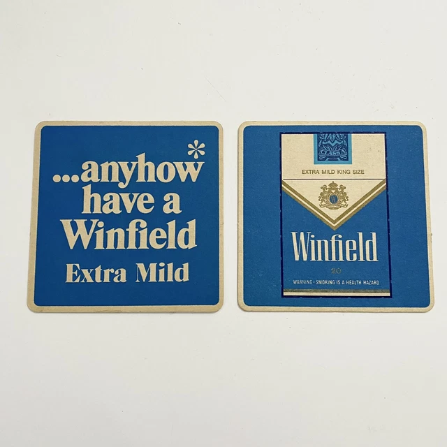 VINTAGE WINFIELD CIGARETTES Cardboard Drink Coasters Lot x 2 Winny ...