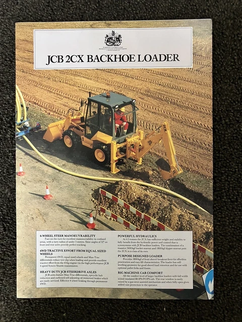 JCB 2CX BACKHOE LOADER TRACTOR BROCHURE STREET WORKS CONSTRUCTION 90s ...