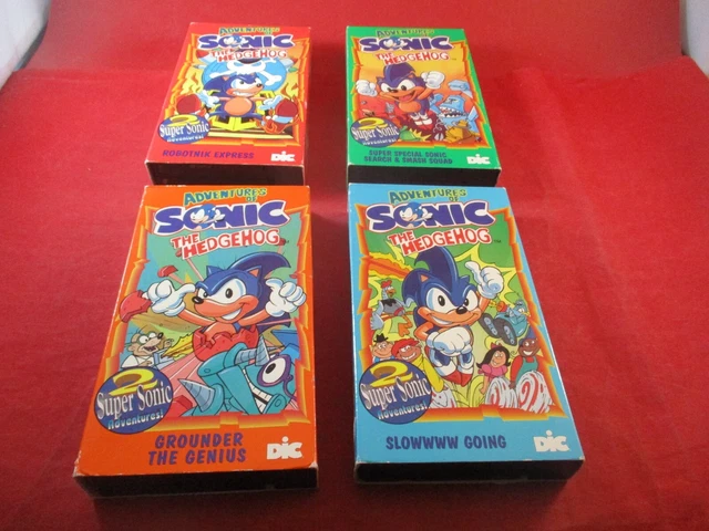 4 ADVENTURES OF Sonic the Hedgehog VHS Tapes Slow Going Grounder Genius ...