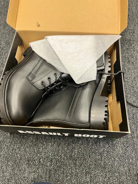 KAMMO TACTICAL ASSAULT Boots Black Leather Combat Military Patrol Boots ...