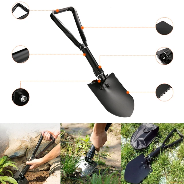 HEAVY DUTY COMPACT Army Folding Spade Shovel Camping Hiking Survival ...