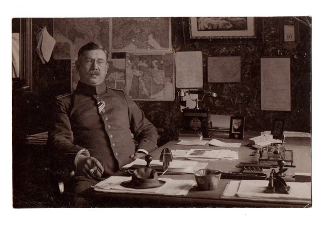 PHOTO AK OFFICER At Desk German Empire Telephone 1 Wk $24.36 - PicClick CA