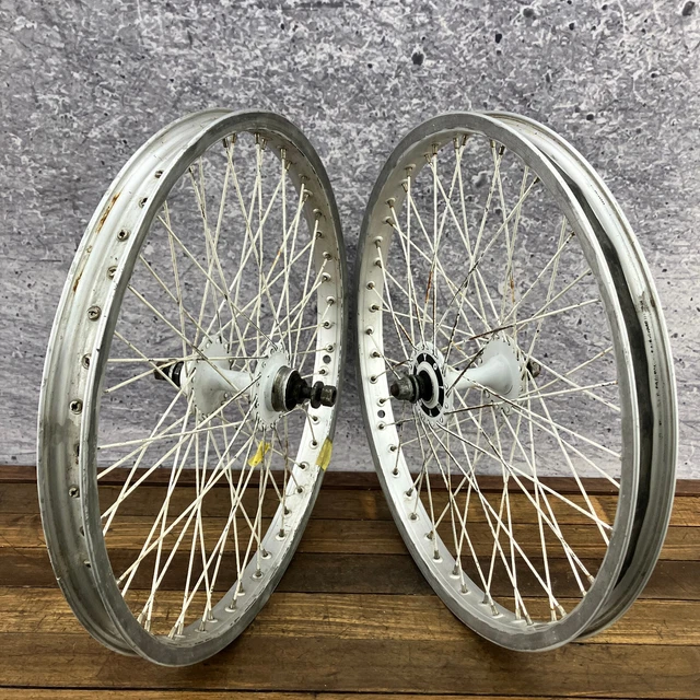 ARAYA 48 HOLE BMX Wheel Set 20 Old School BMX Freestyle 3/8 Rims 48h YO ...