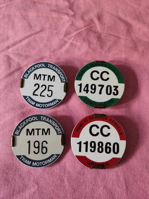 BLACKPOOL TRANSPORT BADGES includes two extremely Rare motorman badges ...