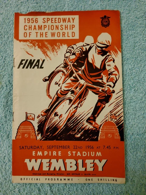SPEEDWAY WORLD FINAL 1956 PROGRAMME. WEMBLEY, ENGLAND. 22nd SEPTEMBER £ ...