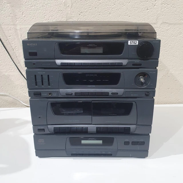 MATSUI CDM 40 Black Bookshelf Programmable CD Cassette Record Player ...