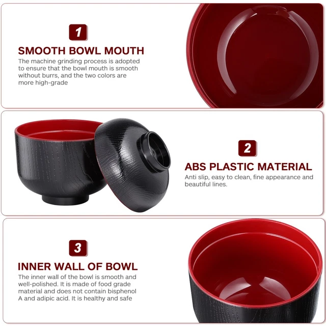 2 PCS JAPANESE Small Bowl Traditional Miso Soup Bowls with Lid Lids $27 ...