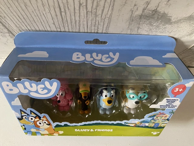 BLUEY AND FRIENDS: Bluey, Coco, Snickers and Honey 4 Figure Pack ...