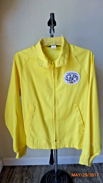 VINTAGE SWINGSTER JACKET Kent Feed Store Yellow Size Small Wind Breaker ...
