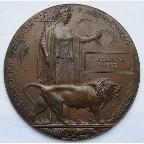 WW1 DEATH PLAQUE Penny ALEXANDER HOOD 100% Genuine Researched £125.00 ...
