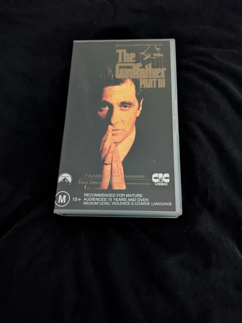 VHS THE GODFATHER Part III M15+ PAL R4 Paramount Pictures 1990 Tested ...