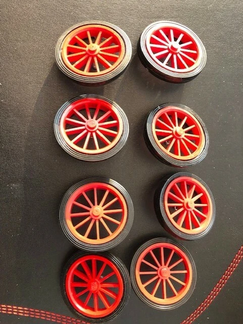 LEGO RED SPOKED wheel and black tire part number 35c01? quantity of 8 ...