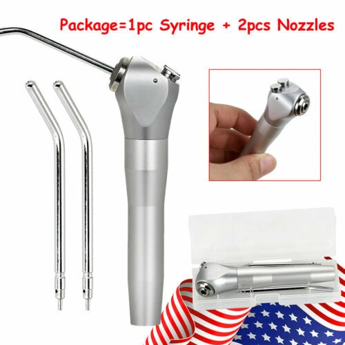 DENTAL 3 WAY Air Water Spray Triple Syringe Handpiece + 2pcs Nozzles ...