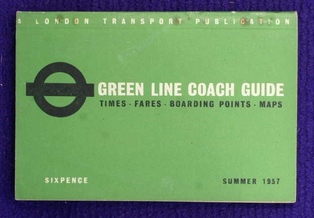 LONDON TRANSPORT GREEN Line Bus Coach Route Map Guide Fare Timetable ...
