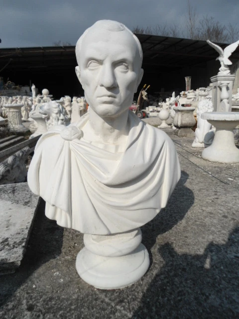 SCULTURA BUSTO STATUA GIULIO CESARE IN CEMENTO MARMO PIETRA 69 cm EUR ...