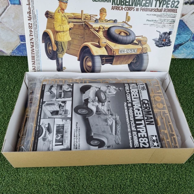 TAMIYA 1:16 KUBELWAGEN Type 82 Africa-Corps w/Rommel Model kit 36202 ...