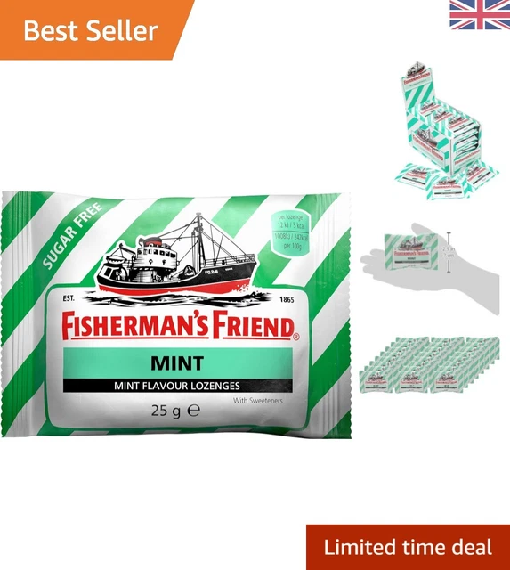 FISHERMAN’S FRIEND SUGAR Free Mint Lozenges - 24 x 25g for Sore Throat ...