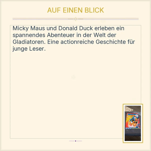 MICKY MAUS COMIC Ehapa Verlag Nr. 19 Gladiatoren Abenteuer Deutsch ...